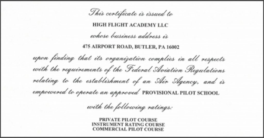 High Flight Is Now A Part 141 Certified Flight School High Flight Academy